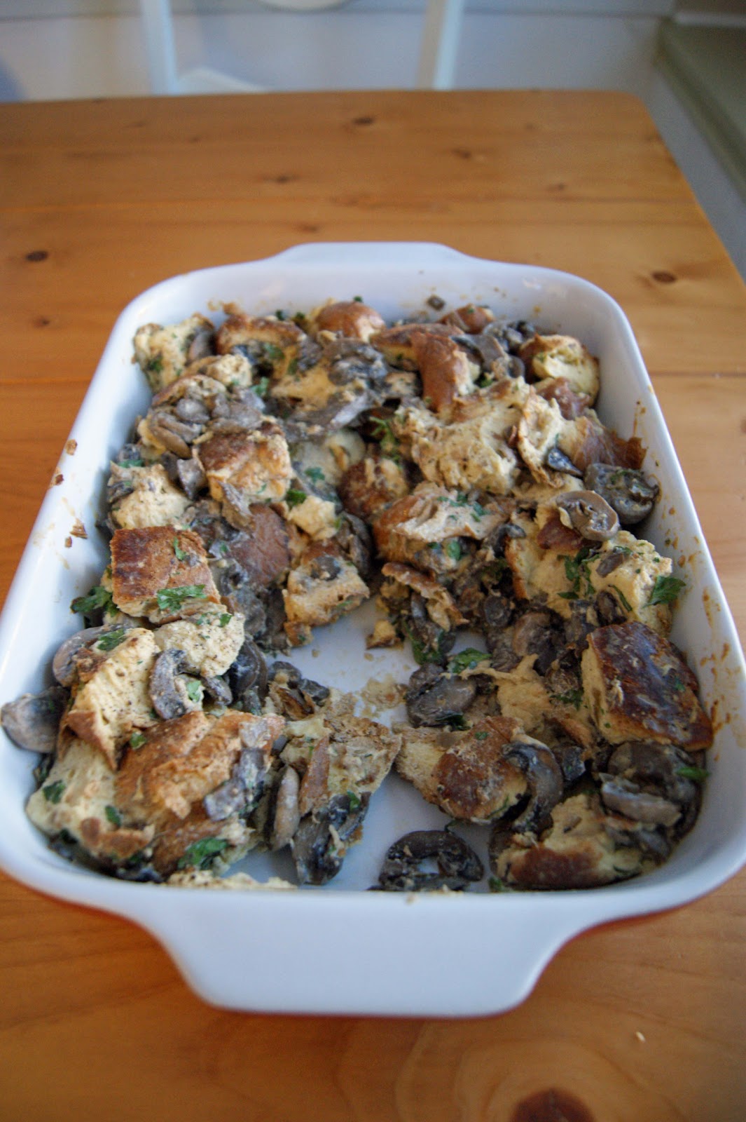 I Have To Have It: Recipe: Mushroom Bread Pudding