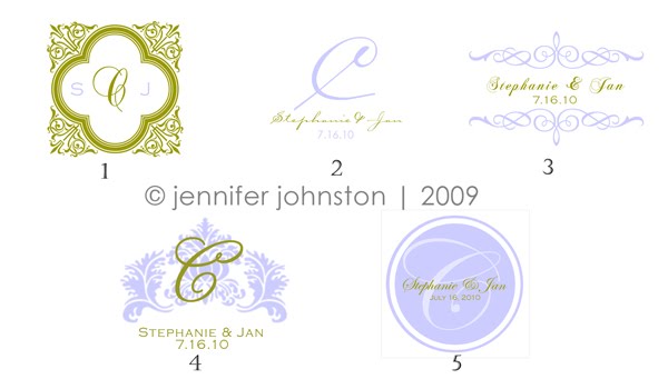custom wedding monograms for Stephanie + Jan | custom monogram wedding ...
