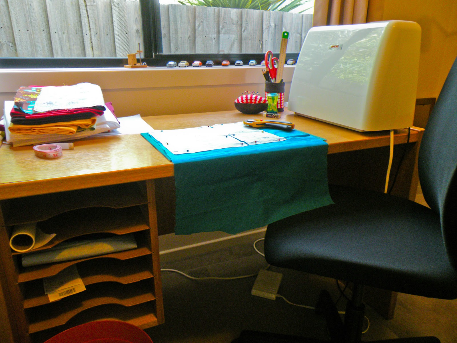 Spot of Colour: Setting up my Sewing Area