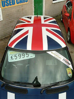 The Green I Signs Blog: Union Jack Mini Cooper Roof Graphics in ...