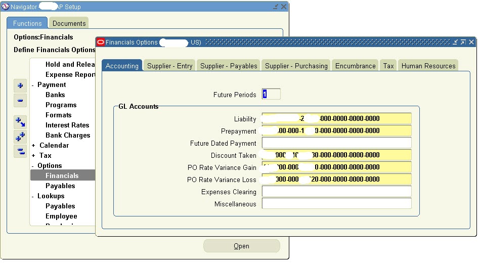 Oracle Applications Oracle Ebs 11i Setup Oracle Payables Setup
