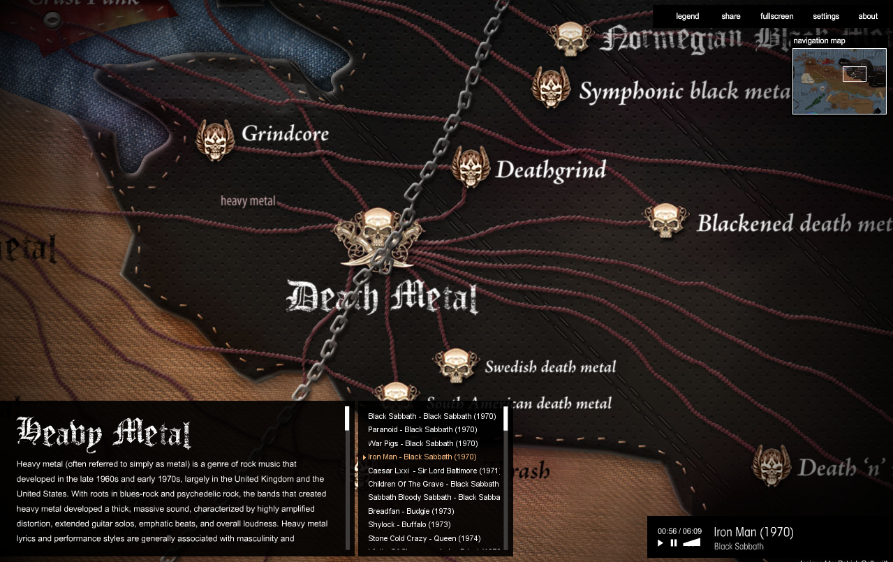 Material informática: Map of Metal / El mapa del Metal