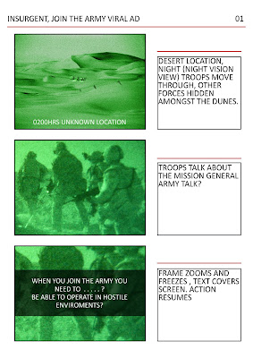 Design for Industry group 13: join the army viral ad storyboard v1