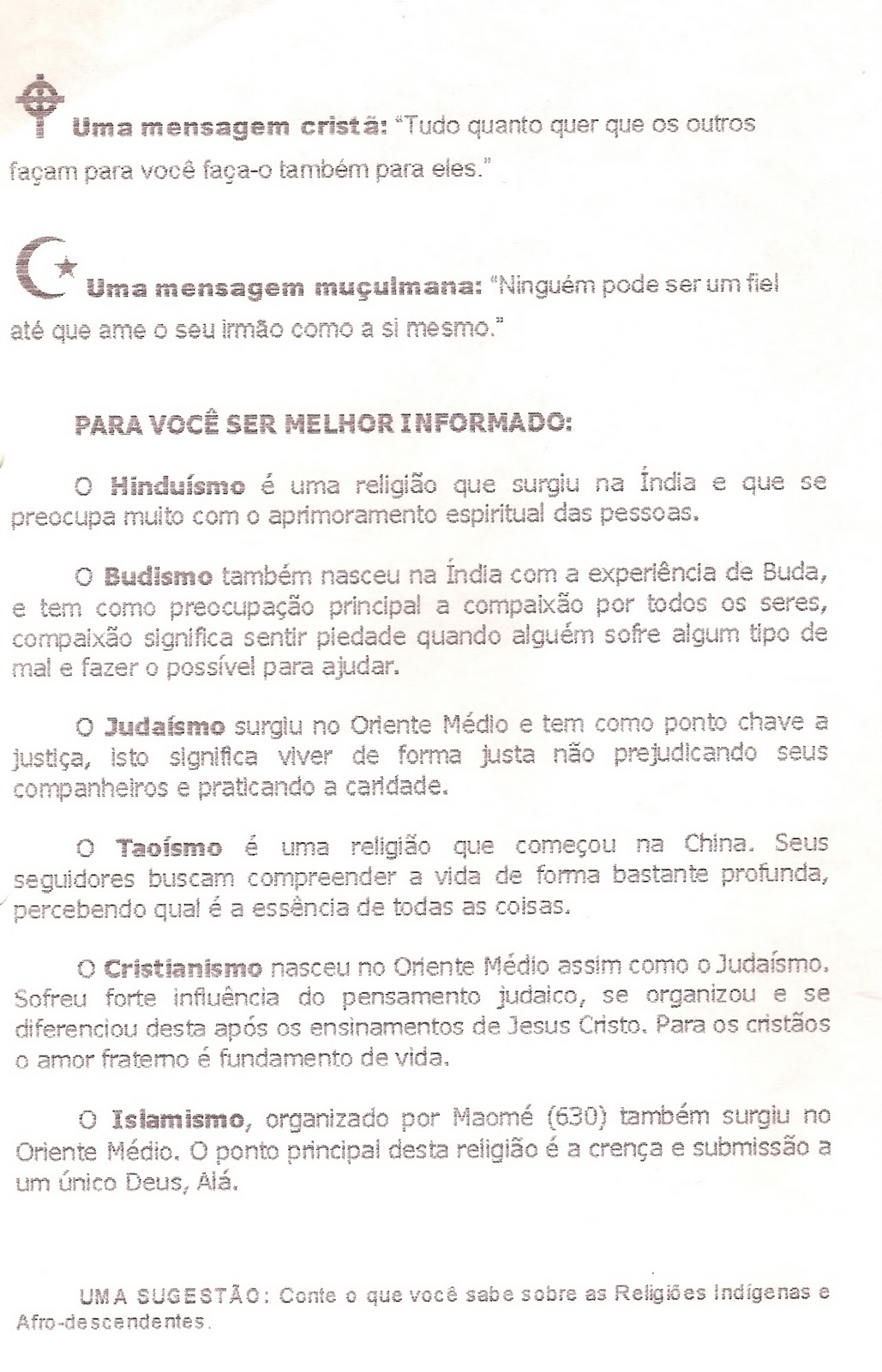 ENSINO RELIGIOSO PRA VALER: Textos Sagrados