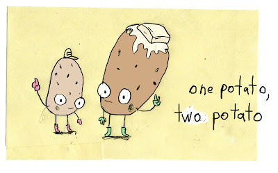 jon izen drawings: one potato, two potato