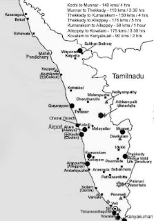 Kerala Tour Itineraries: Kerala Tourist Map