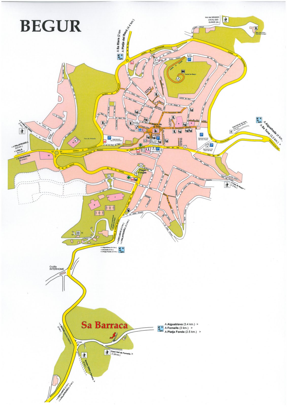 Hostal Sa Barraca, Begur: Mapa de acceso - Map - Plan
