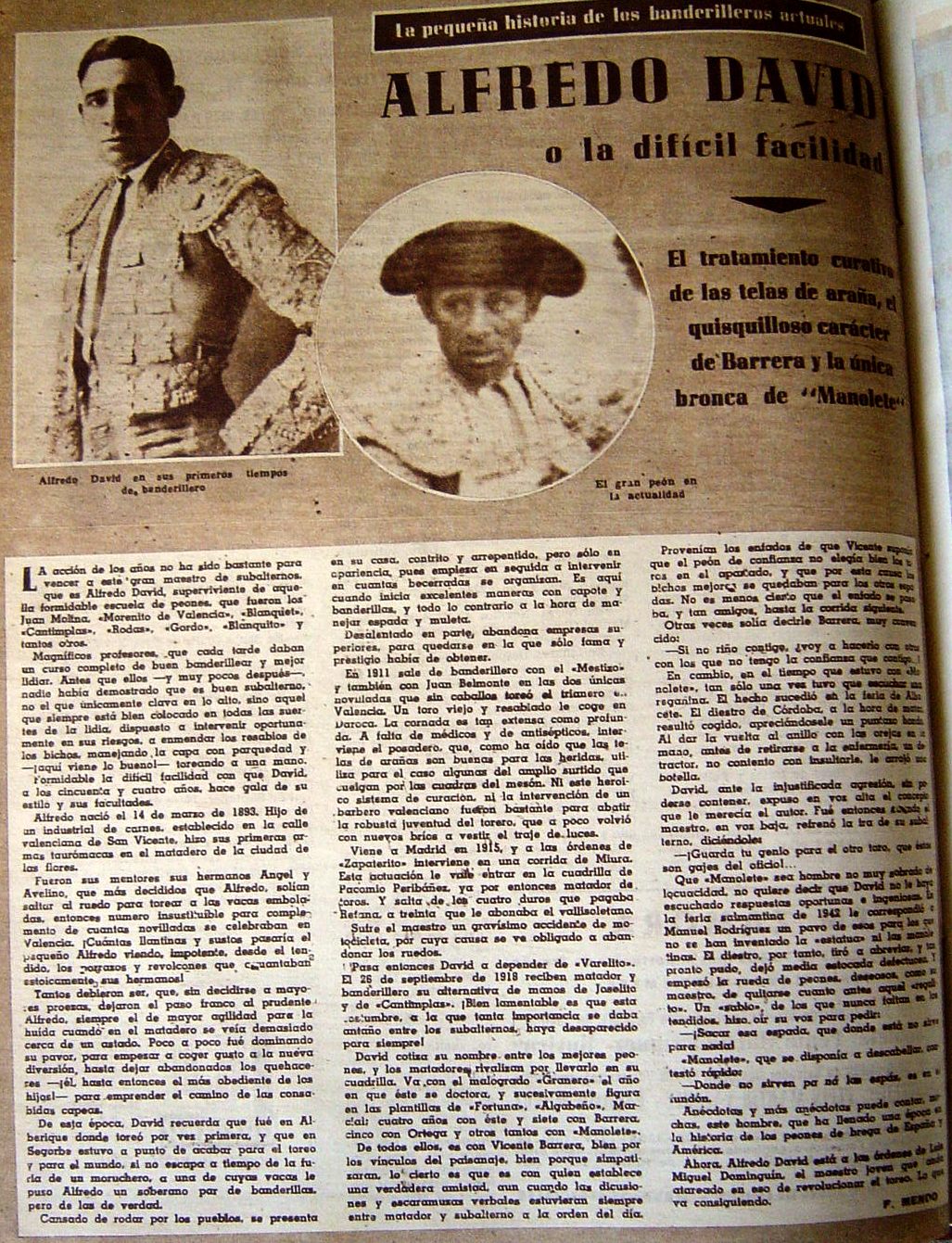 Aula Taurina de Granada: Alfredo David