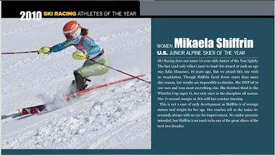 srd: Shiffrin Named U.S. Jr. Alpine Skier of the Year!