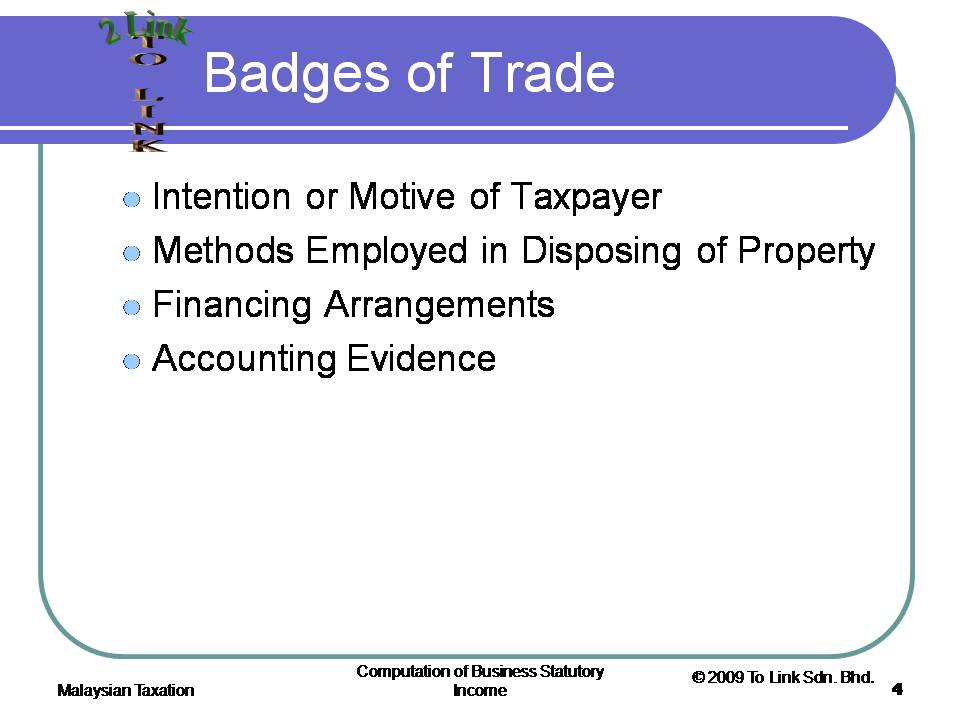 COMPUTATION OF BUSINESS STATUTORY INCOME