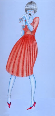 Marieaunet: Croquis: une robe rouge