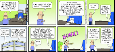 Hedge Fund Dilbert/Dogbert Comic ~ market folly