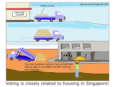 Spore Says Political Cartoon: Housing and voting in Singapore
