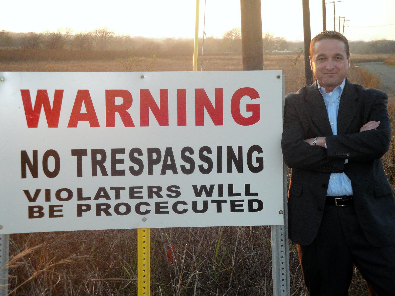 Irony Alert: No Trespassing Signs in DISH, TX - Texas Sharon's Bluedaze