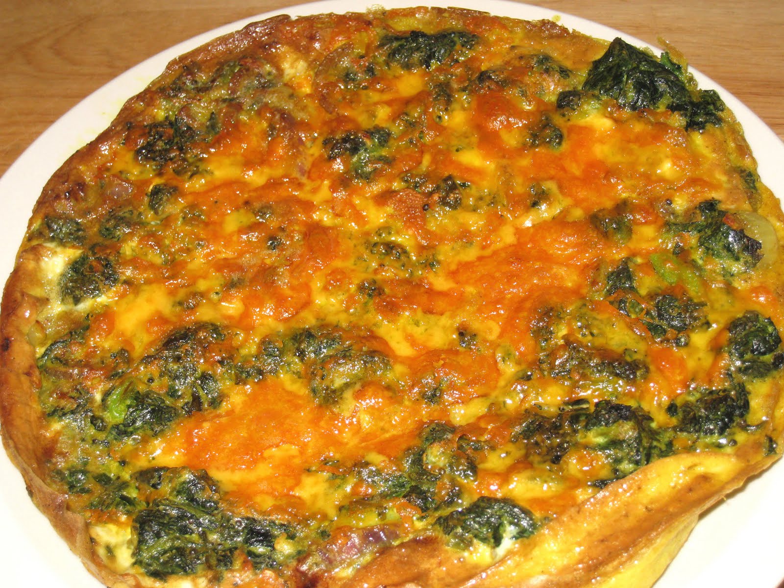 Cooking without a Net: Curried Frittata with Mustard Greens