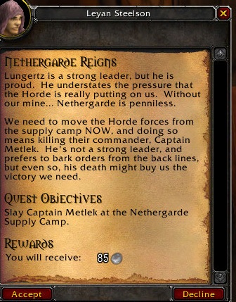 Shadows Wow Guide: New Quests The Blasted Lands Nethergarde Keep