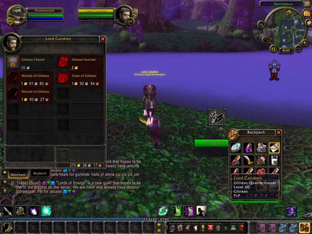 Shadows Wow Guide: Gilneas Quartermaster Lord Candren Darnassus