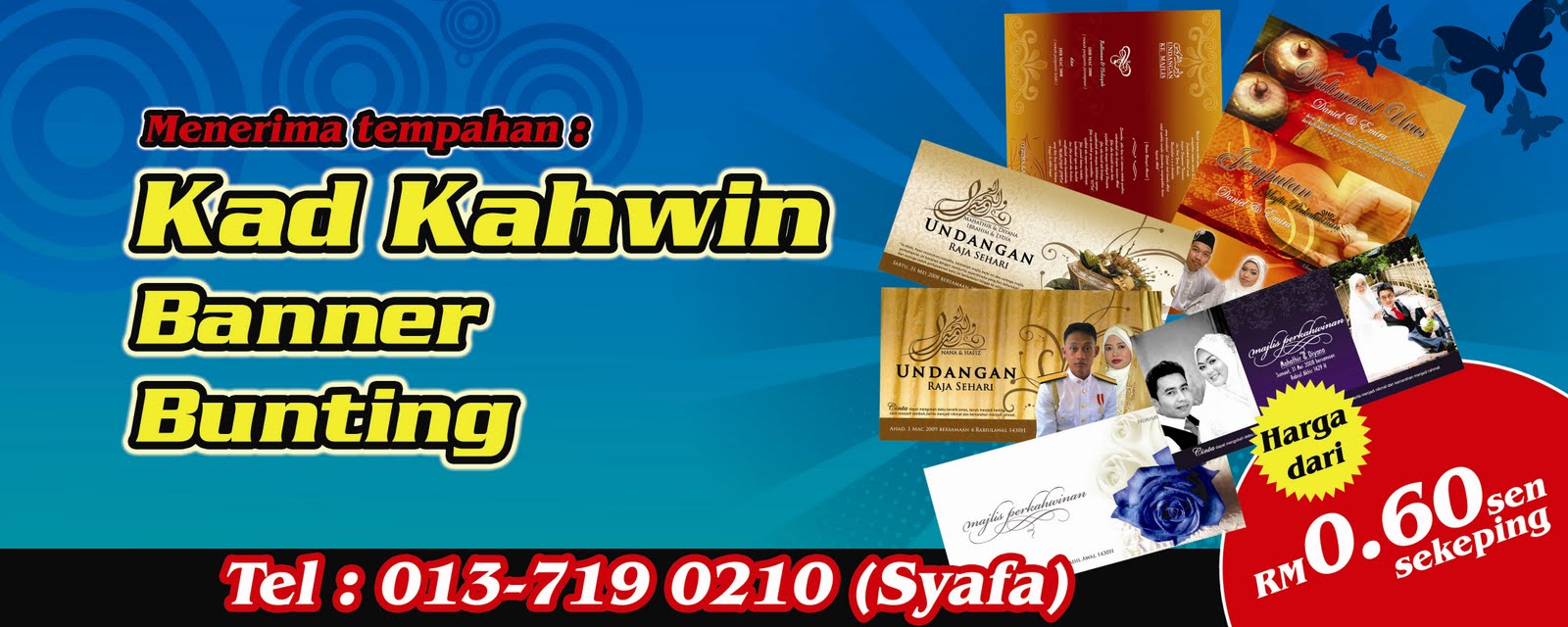 KAD KAHWIN (WEDDING CARD): CONTOH KAD KAWEN, BANNER DAN BUNTING