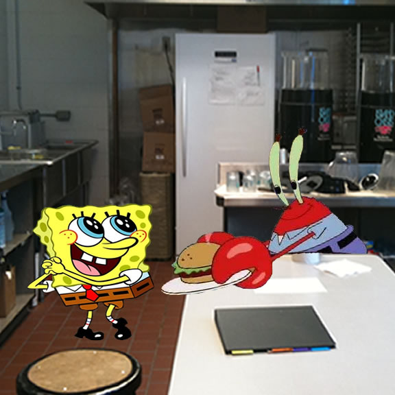 just mae.: Spongebob and Mr. Krabs Cooking in the Hot Spot?!