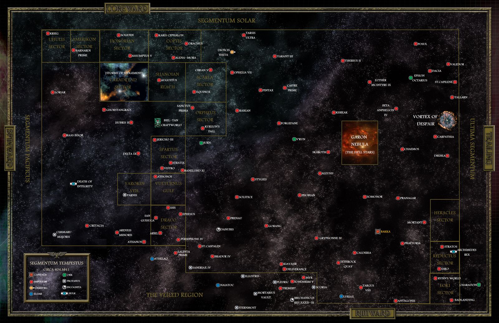 The Veil's Edge: The Segmentum Tempestus: Your handy travel map