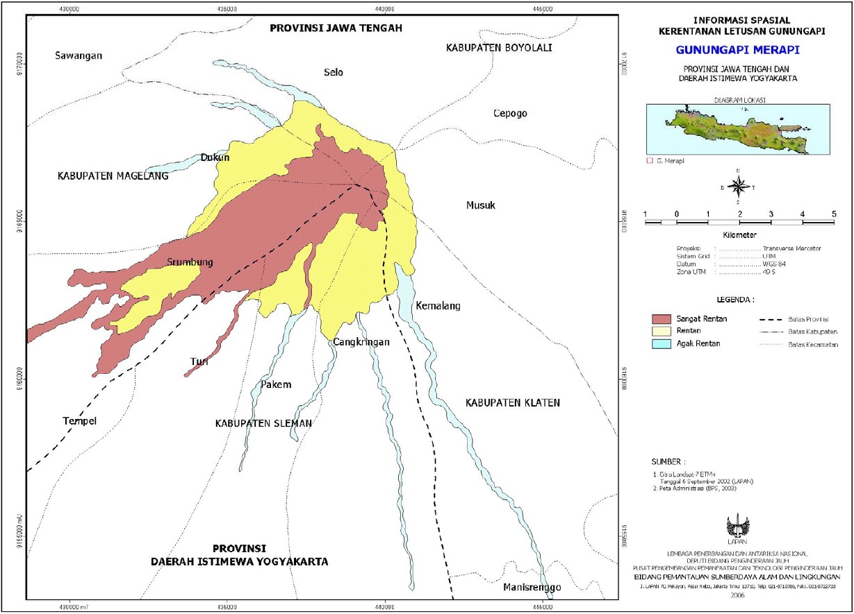 GEOGRAFI "Earth Education": PETA DAERAH BAHAYA LETUSAN GUNUNG MERAPI 2006