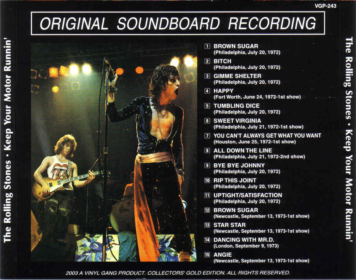 Rolling Stones - 1972-07-20 - Philadelphia, etc Keep Your Motor Runnin ...