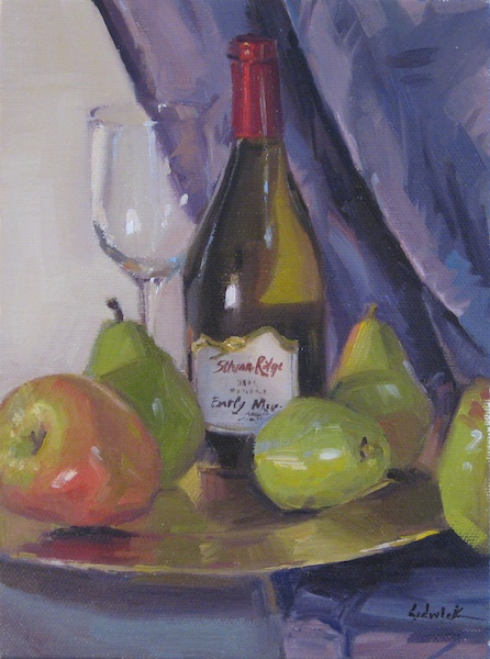 Sedwick Studio: Early Muscat - Oregon Wine still life oil painting ...
