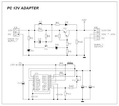 RANGKAIAN PC ADAPTOR 12V - Gambar Skema Rangkaian Elektronika