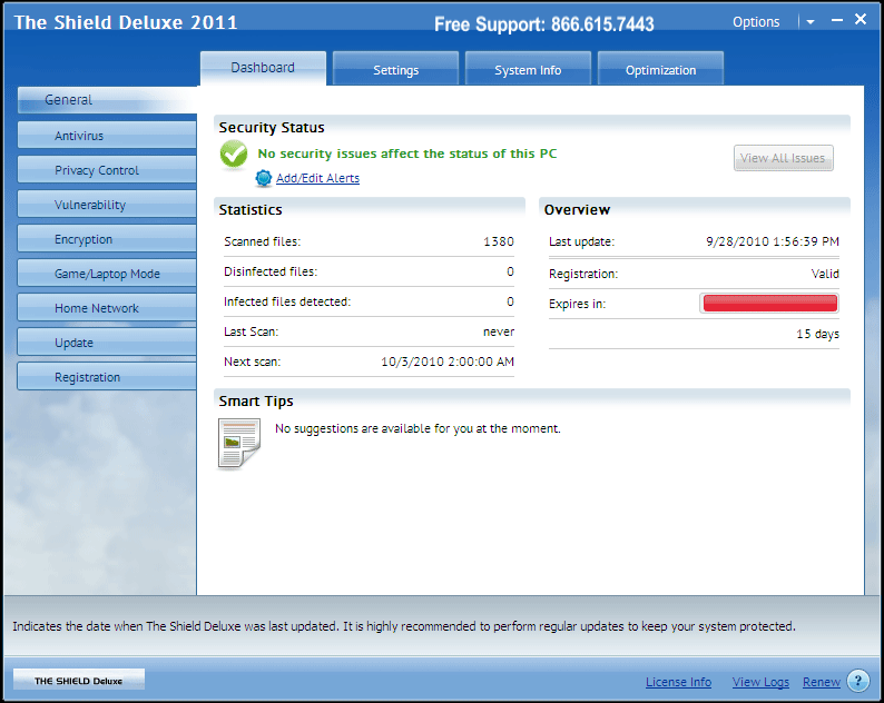 Software Database: Shield Deluxe 2011 - Antivirus Protection
