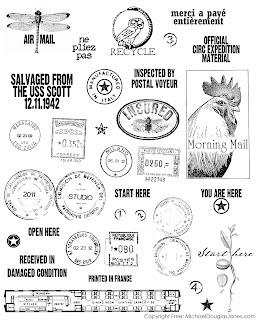 Michael Douglas Jones: Free Friday: Postal Stamps, Full Sheet