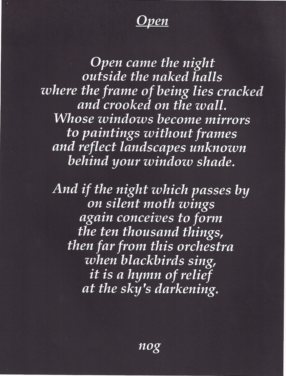 Derek's Debris: Nog - Guerilla Poetry.....