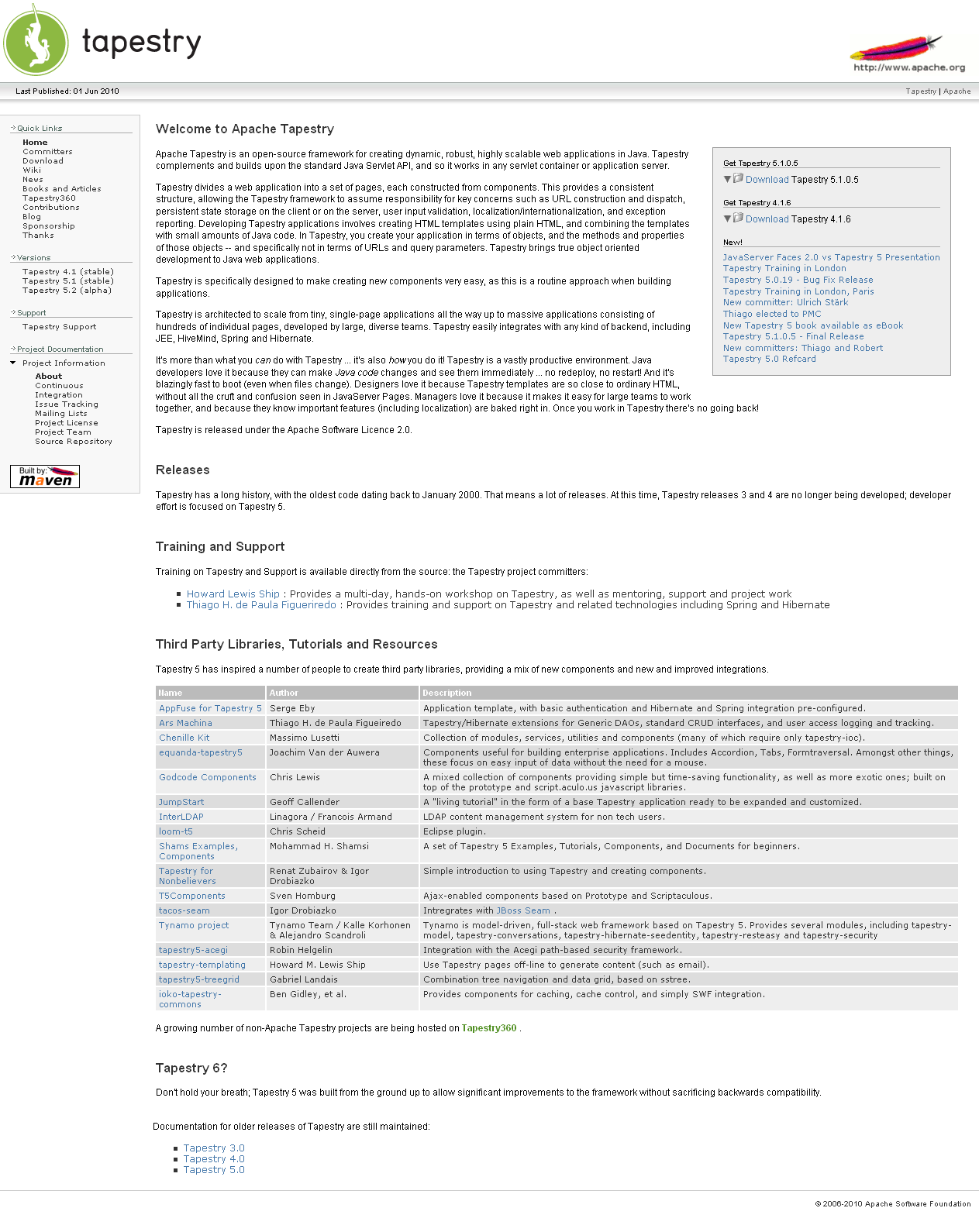 Nueva página web de Apache Tapestry | El blog de pico.dev