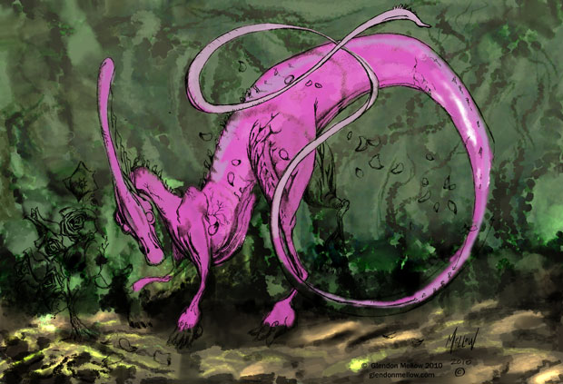 The Flying Trilobite: Pink Parasaurolophus Painting Progress
