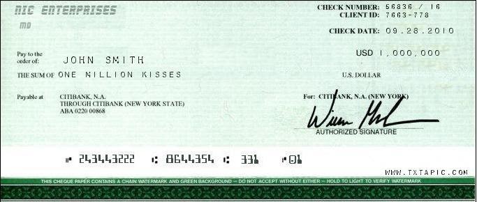 Love Inspiration: Make Him a Millionaire! Give Him A Check For ...