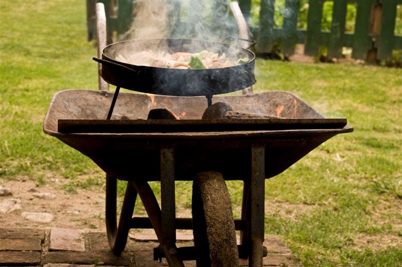 Pollo al disco con cerveza