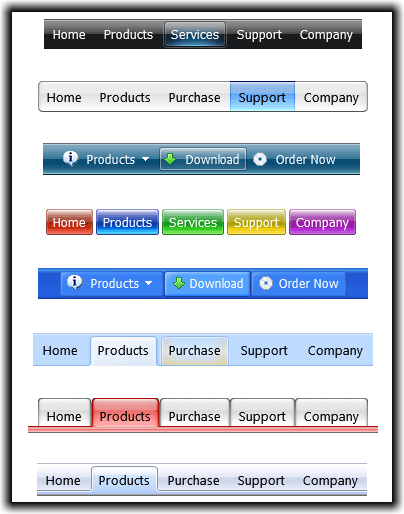 TOMGAR: menus navegacion horizontales html y css