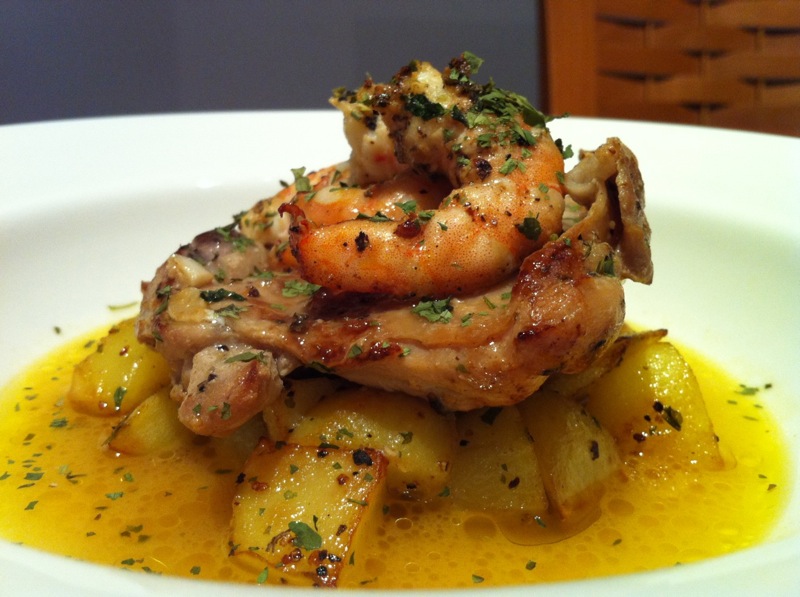 The Silver Chef: Oriental Surf and Turf - Chicken and Shrimp with Cubed ...