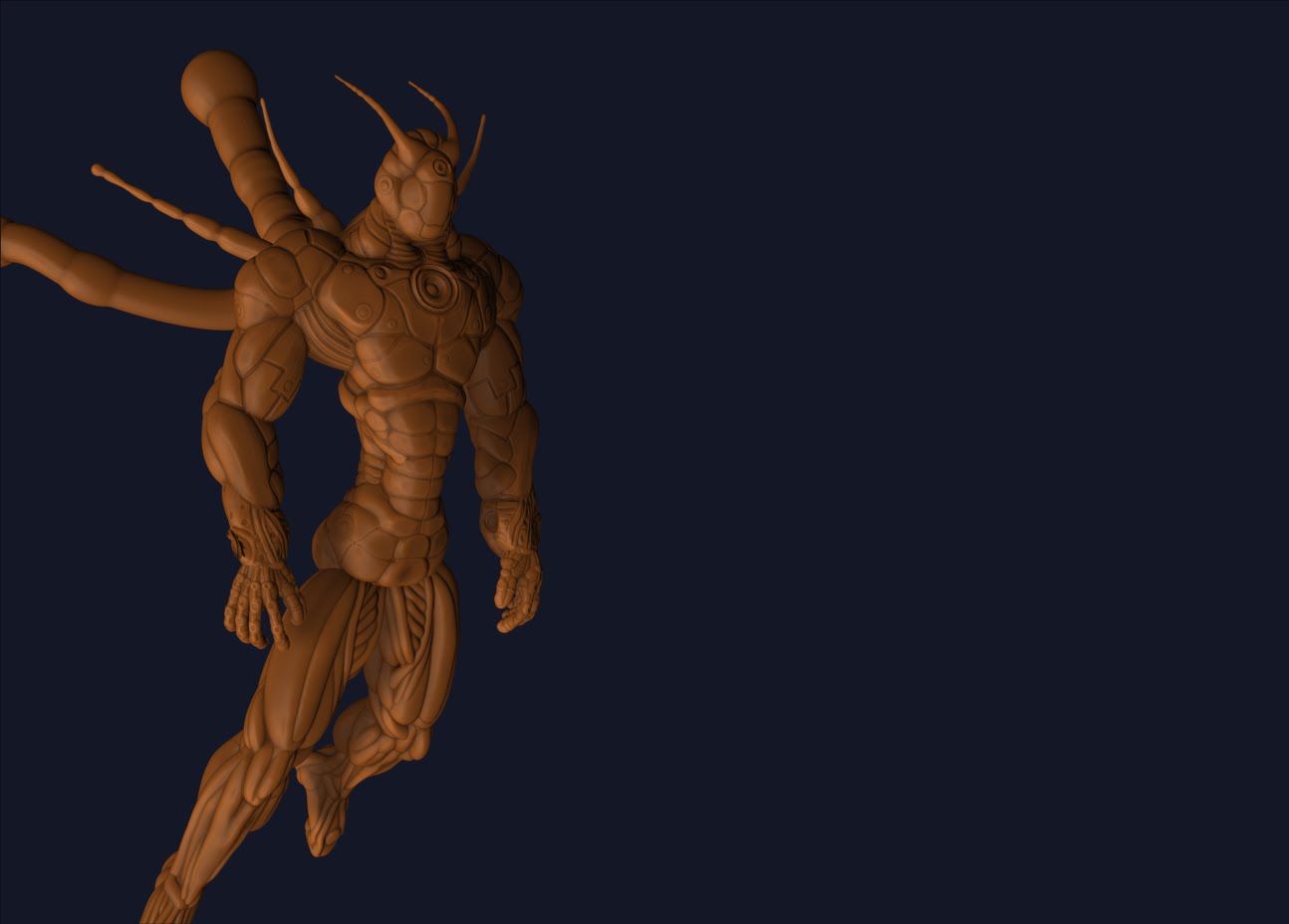 Samaël St-Laurent Artiste 3D: Alien exoskeleton