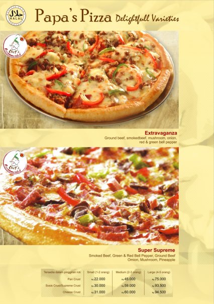 Paparon's Pizza Solo: Menu Papa's Pizza Paparon's Pizza Solo