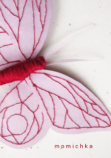 Momichka: hand-sewn paper butterfly - part II