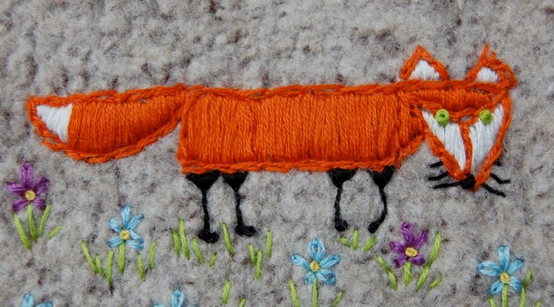 Fourteen Countess: Ed Emberley-inspired fox embroidery!