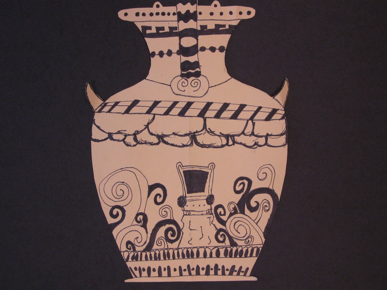 Art Inspired by Greek Vases: Art with students from Mrs. Burgess' Class