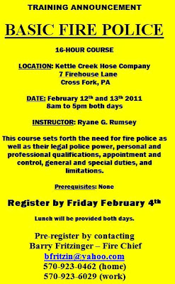 Solomon's Ads: Basic Fire Police Training