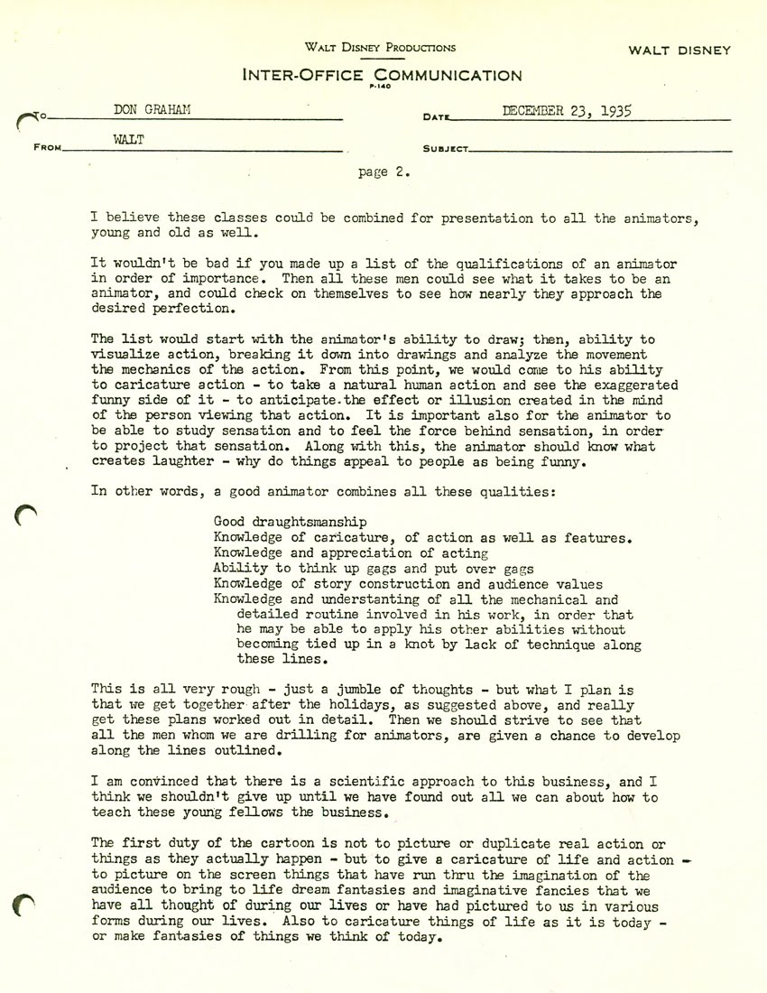 Filmic Light - Snow White Archive: Don Graham - How To Train An Animator
