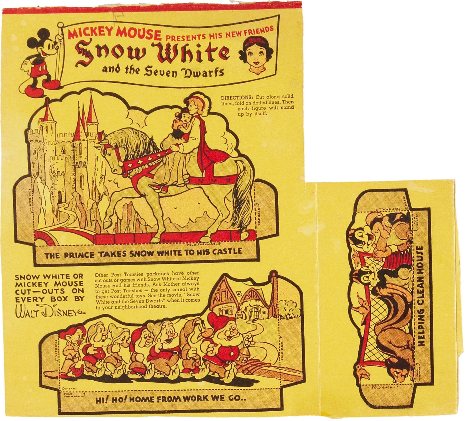 Filmic Light - Snow White Archive: Snow White Post Toasties Cut-Outs
