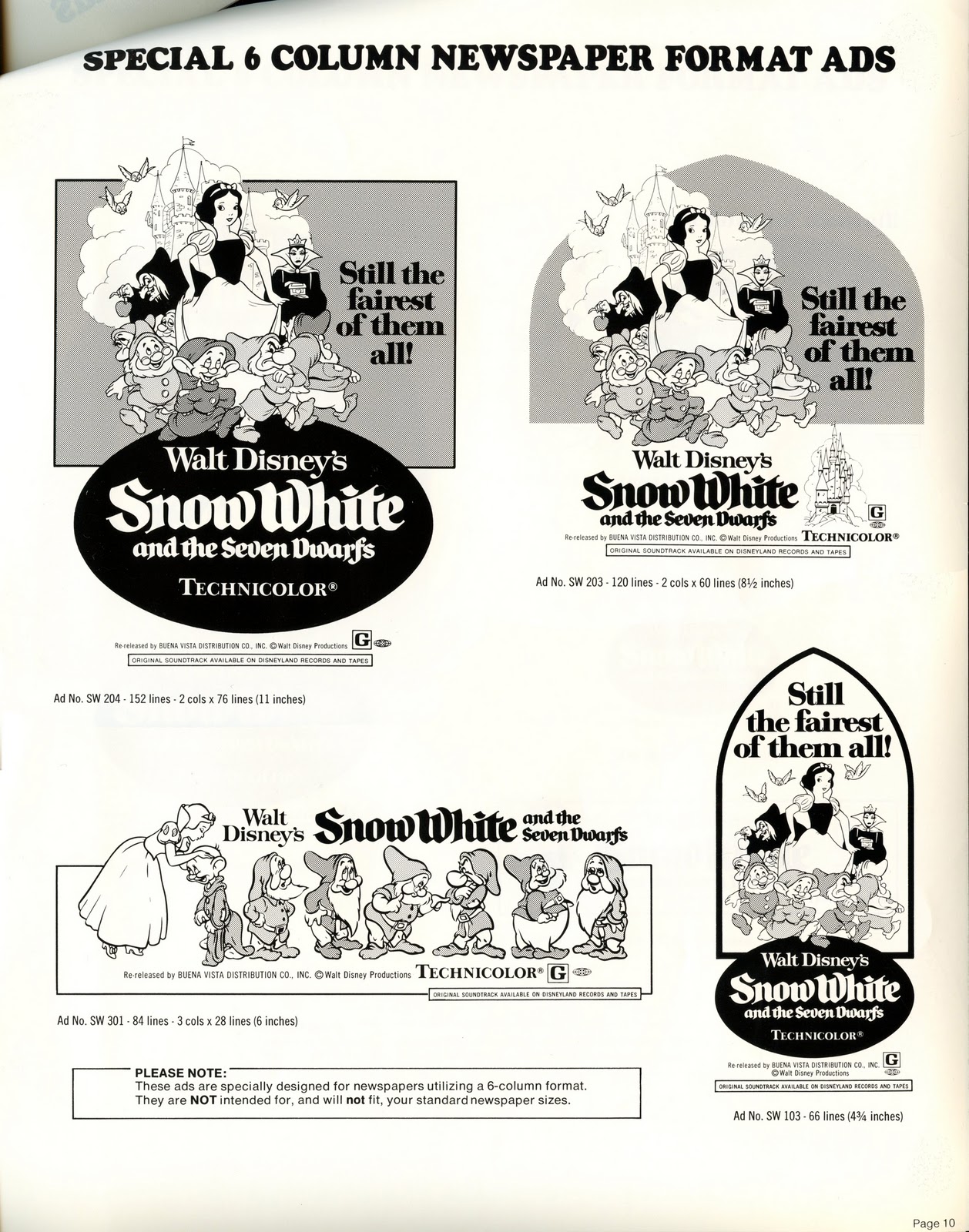 Filmic Light - Snow White Archive: 1975 US Pressbook Ad Pad