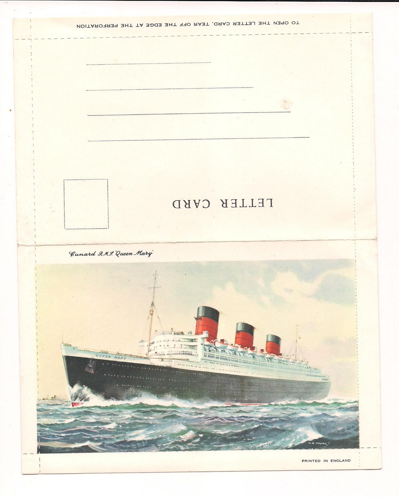 Judy's Postcards Plus: Cunard Queen Mary Ship Letter Card - Postcard ...