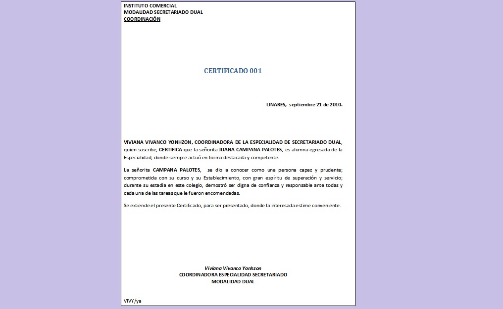 REDACCIÓN COMERCIAL Y APLICACIONES DE INFORMÁTICA: 2.a.- EL CERTIFICADO