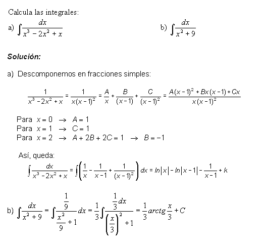 Matemáticas 2º Bachillerato: Examen Integrales