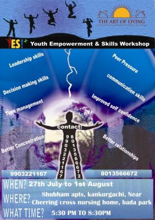 3webindia: Art of living, yes+ Course from 27th July Poster Design